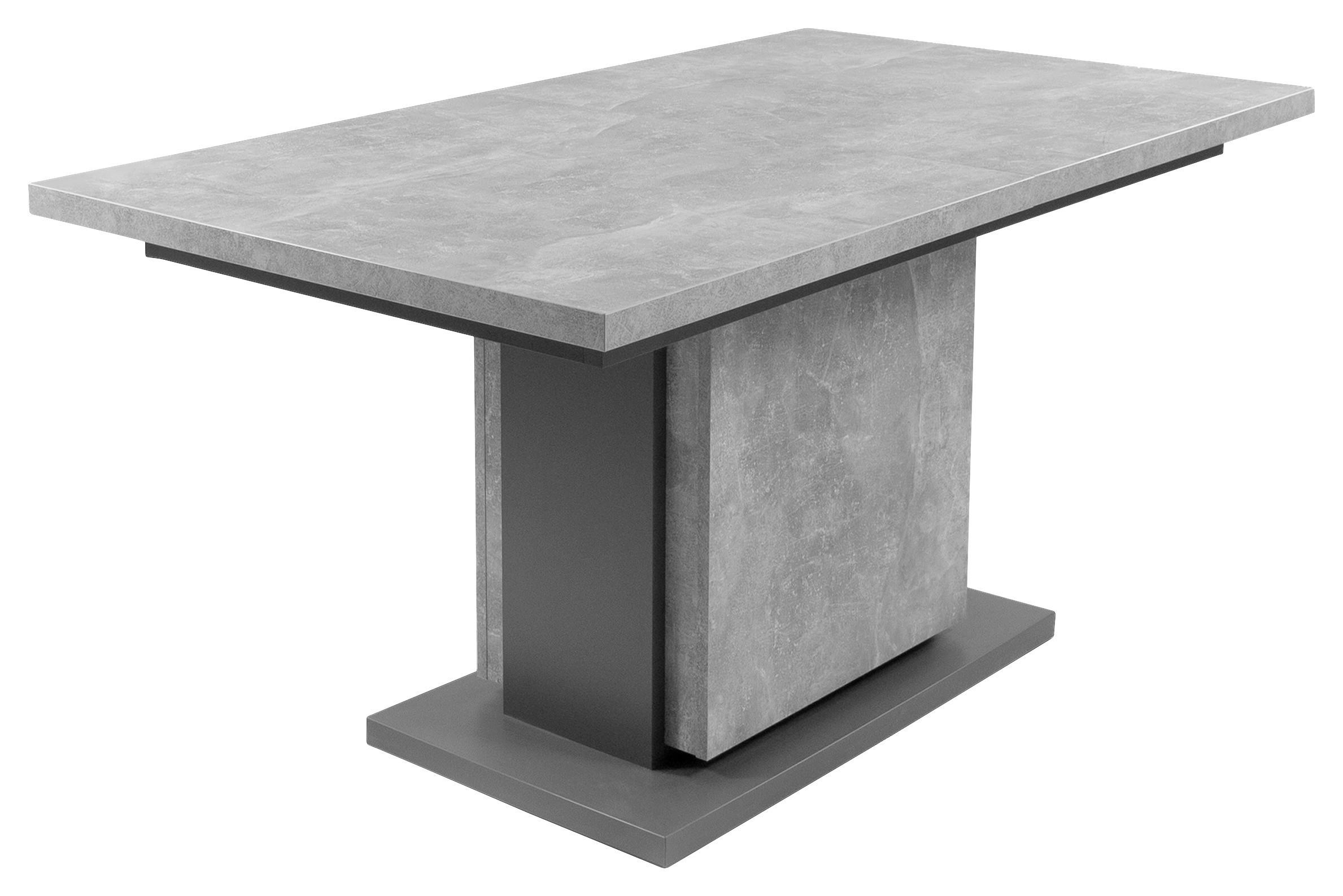 Tisch BRITTA Beton Optik anthrazit B/H/T: ca. 140x75x80 cm online bei ...