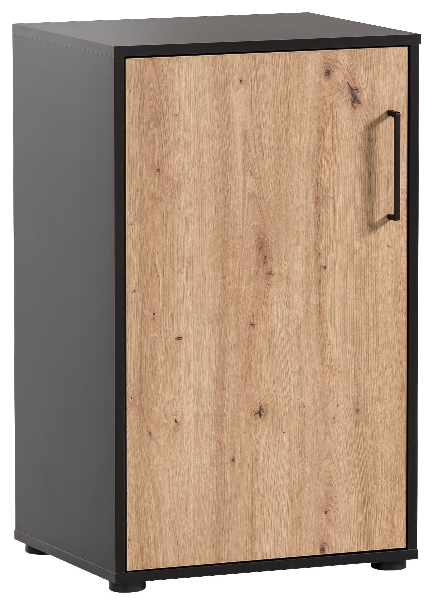 Midischrank Aino Eiche Artisan Nachbildung schwarz matt B/H/T: ca ...