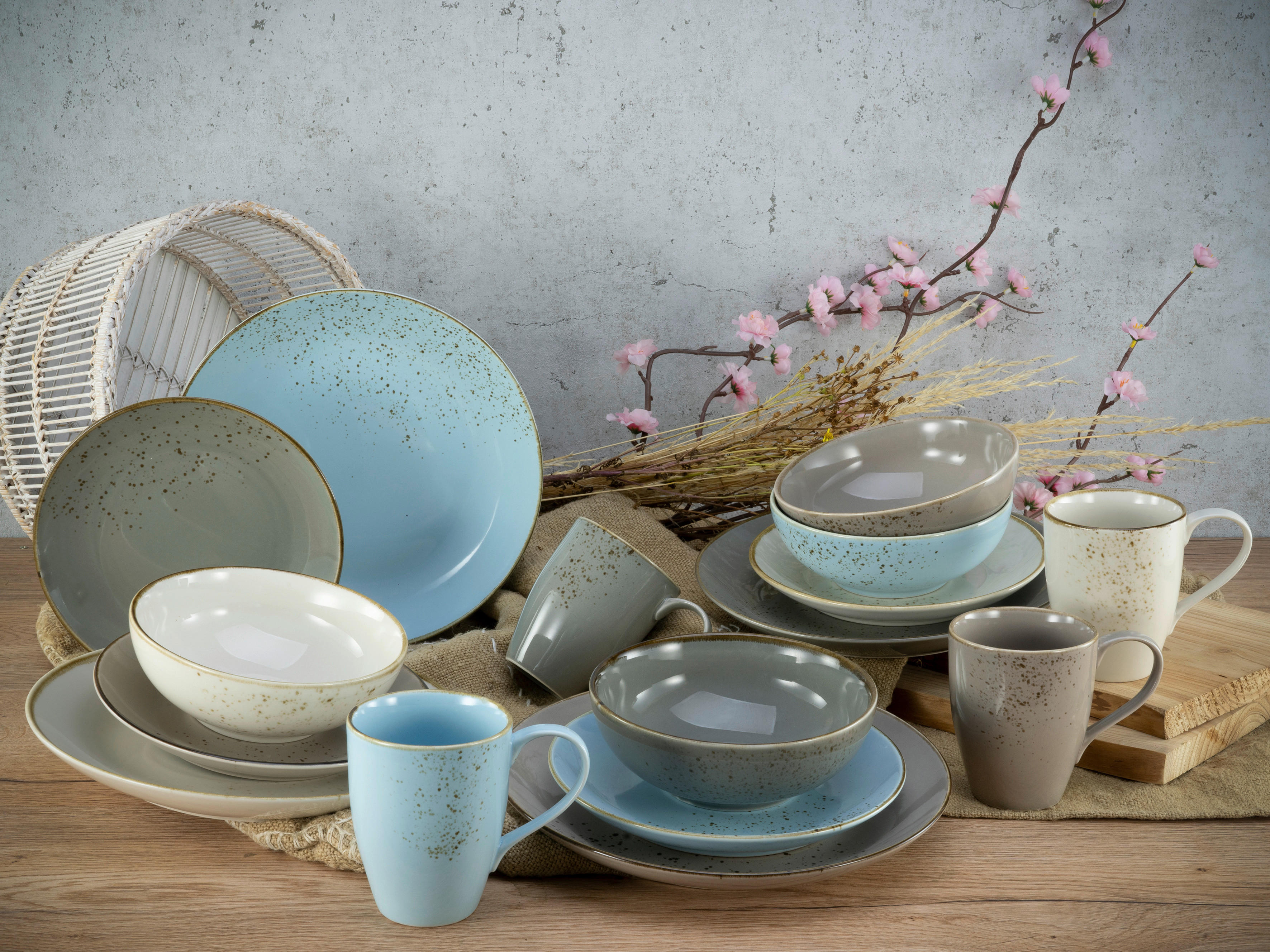 CreaTable Kombiservice Nature Scandinavia multicolor Keramik 16 tlg ...