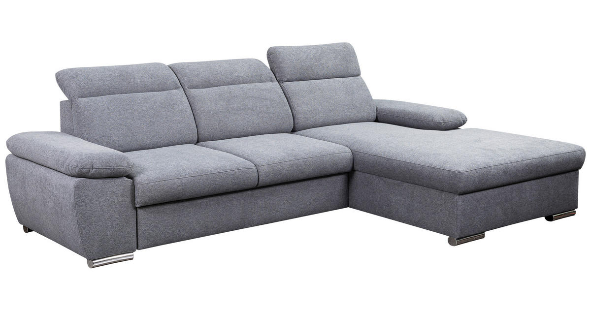 Ecksofa mit Bettfunktion und Bettkasten dunkelgrau Microfaser B/H/T: ca ...