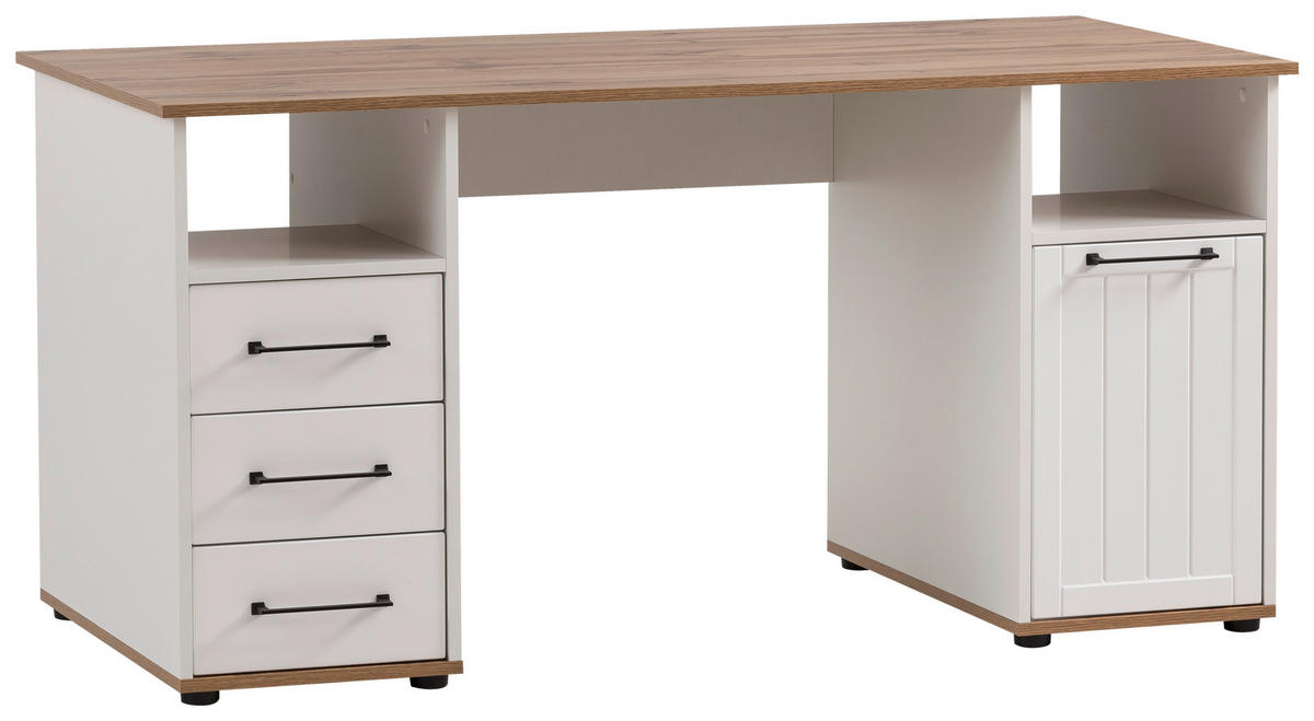 Schreibtisch Jelda Eiche Landhaus Nachbildung weiB B H T ca. 150x74x70 cm online bei POCO kaufen