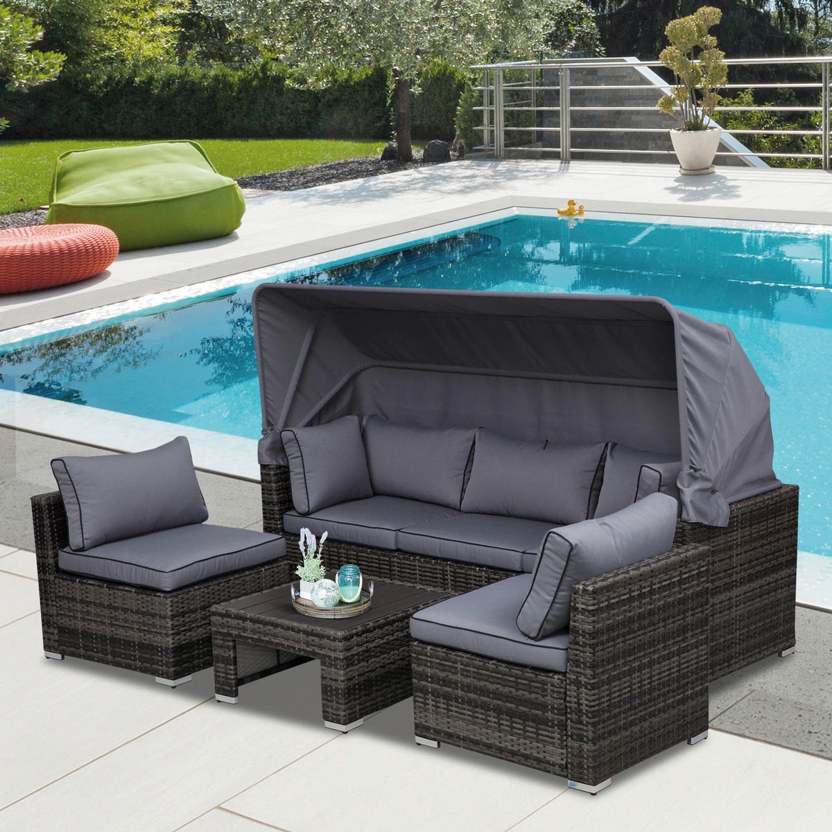 Outsunny Loungeset grau Metall online bei POCO kaufen