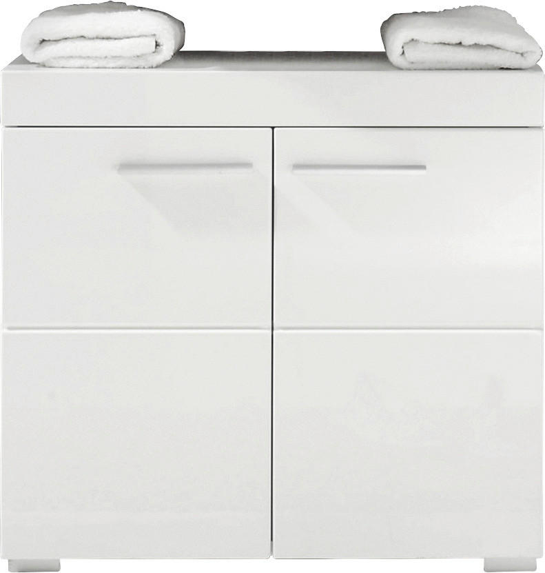 Waschbeckenunterschrank Amanda weiß weiß Hochglanz B/H/T: ca. 60x56x34 ...