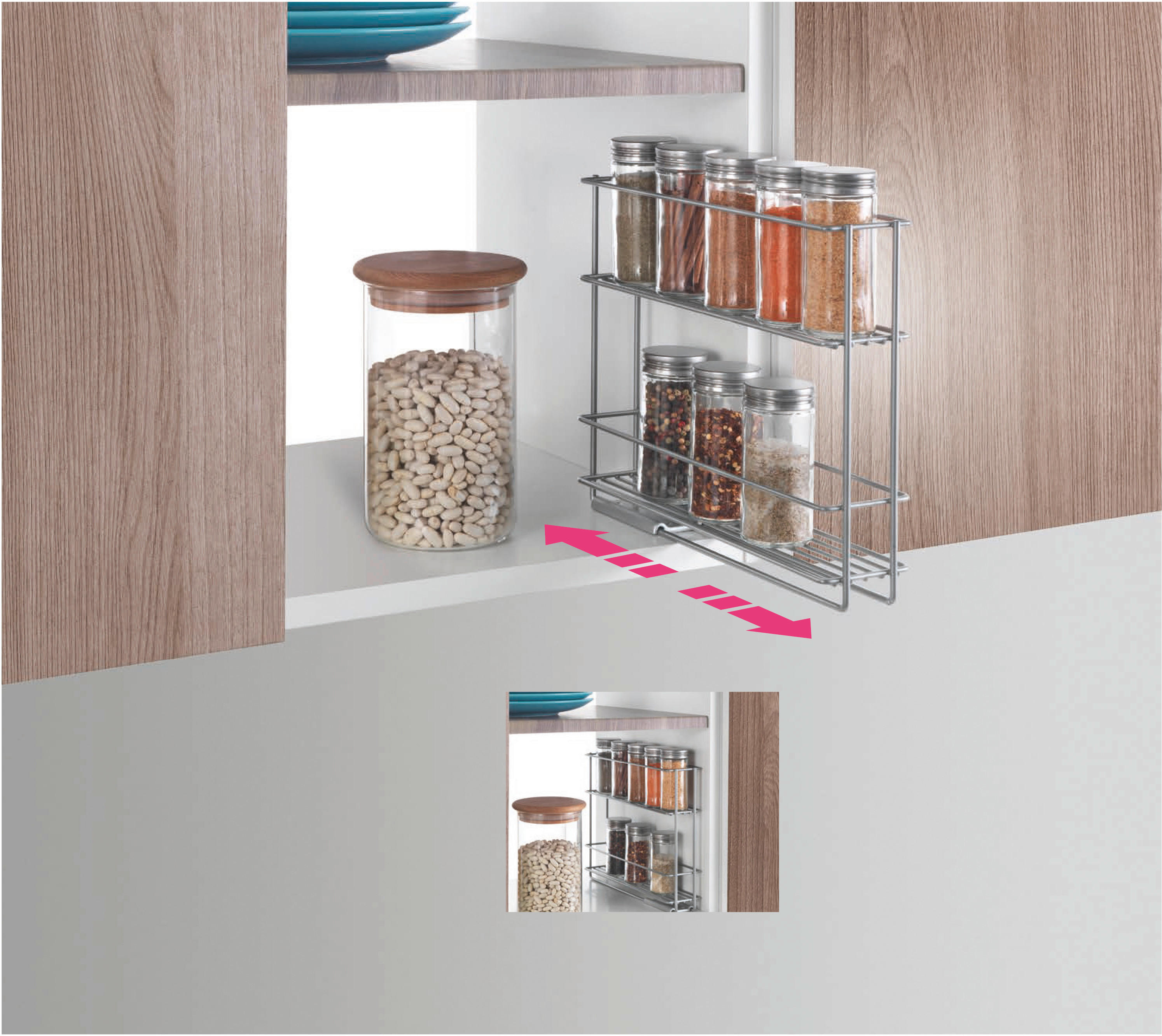 Metaltex Gewürzregal In & Out silber Metall B/H/T: ca. 28x22x6 cm ...