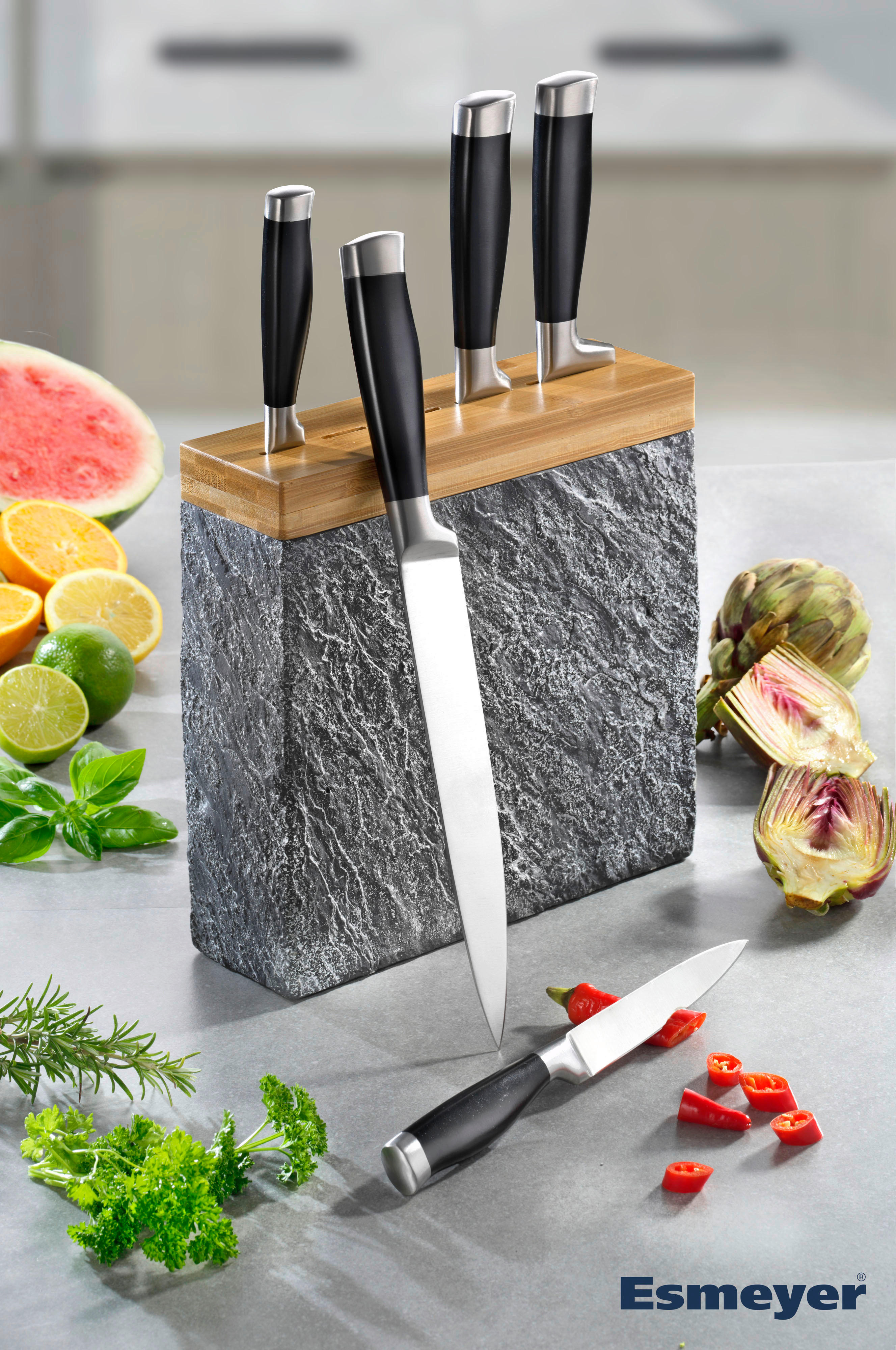 Esmeyer Messerblock DISCOVER schwarz Edelstahl 5 tlg. online bei POCO ...