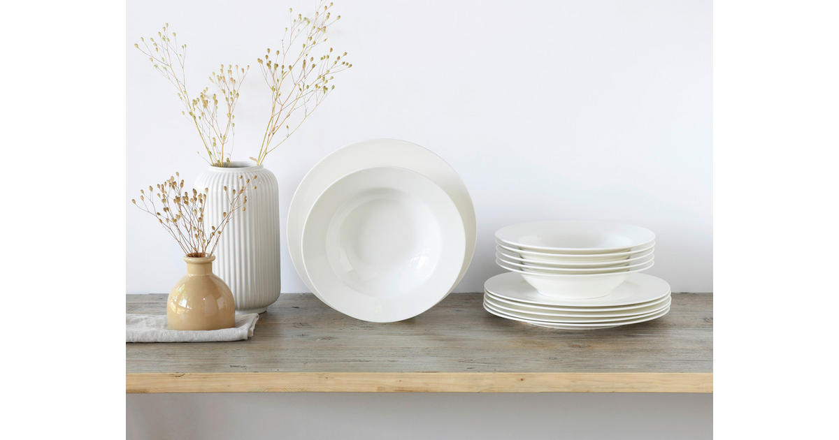 CreaTable Tafelservice Fleur Royal cremeweiß Porzellan 12 tlg. online ...
