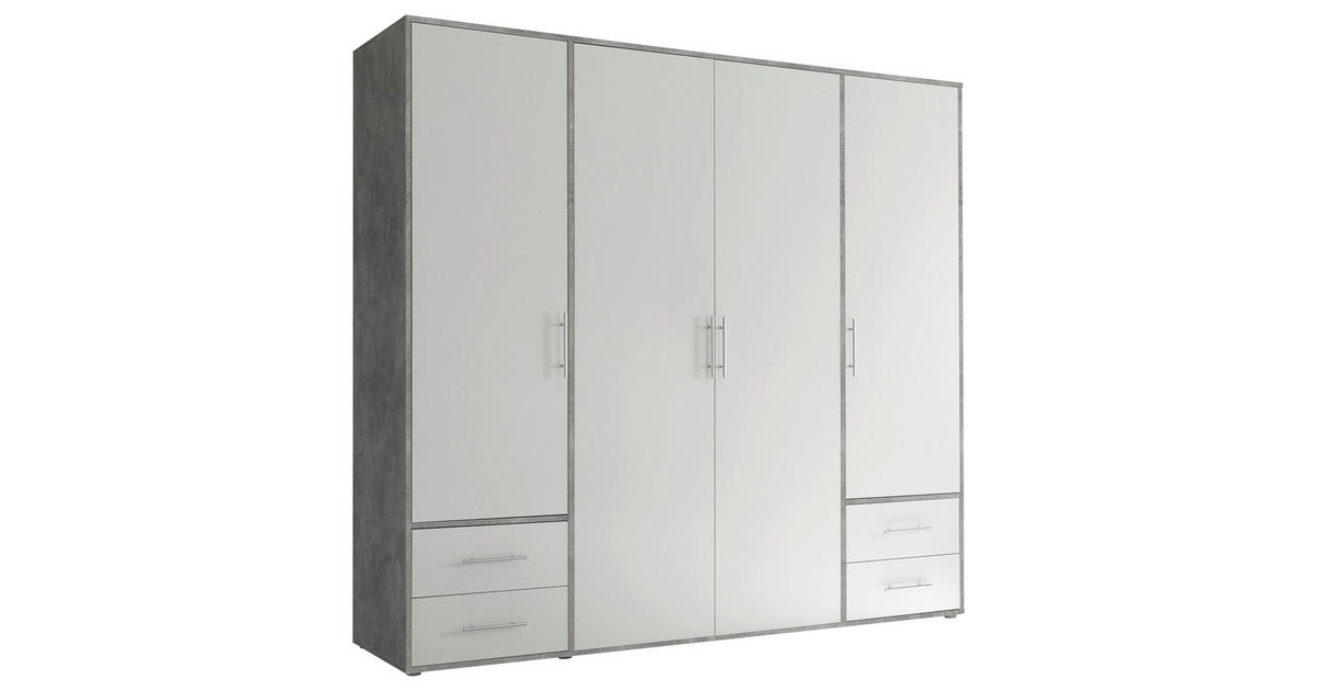 Kleiderschrank Valencia Beton Optik B/H/T: ca. 206x195x60 cm online bei ...