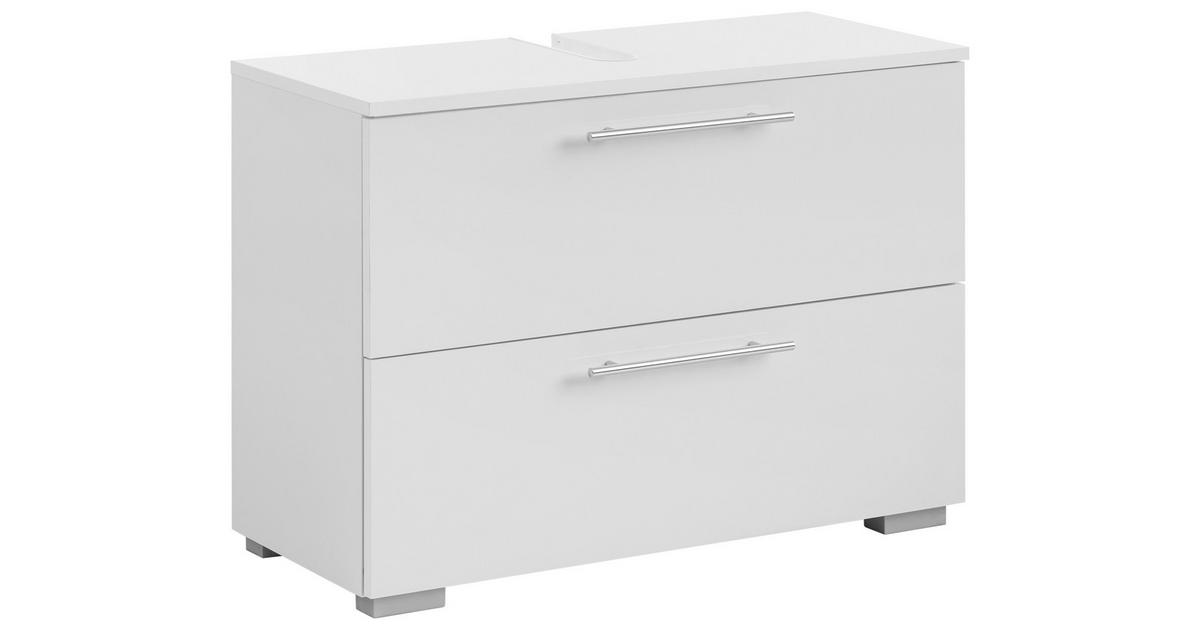 Waschbeckenunterschrank Carlos perlweiß Optik B/H/T: ca. 80,2x59,1x35 ...