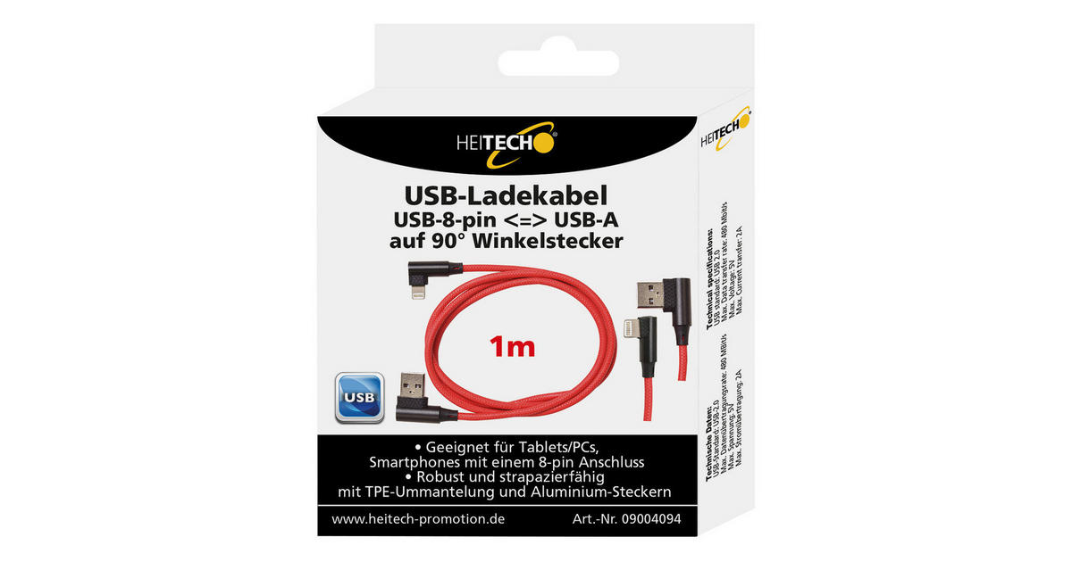 Heitech Ladekabel 09004094 rot online bei POCO kaufen