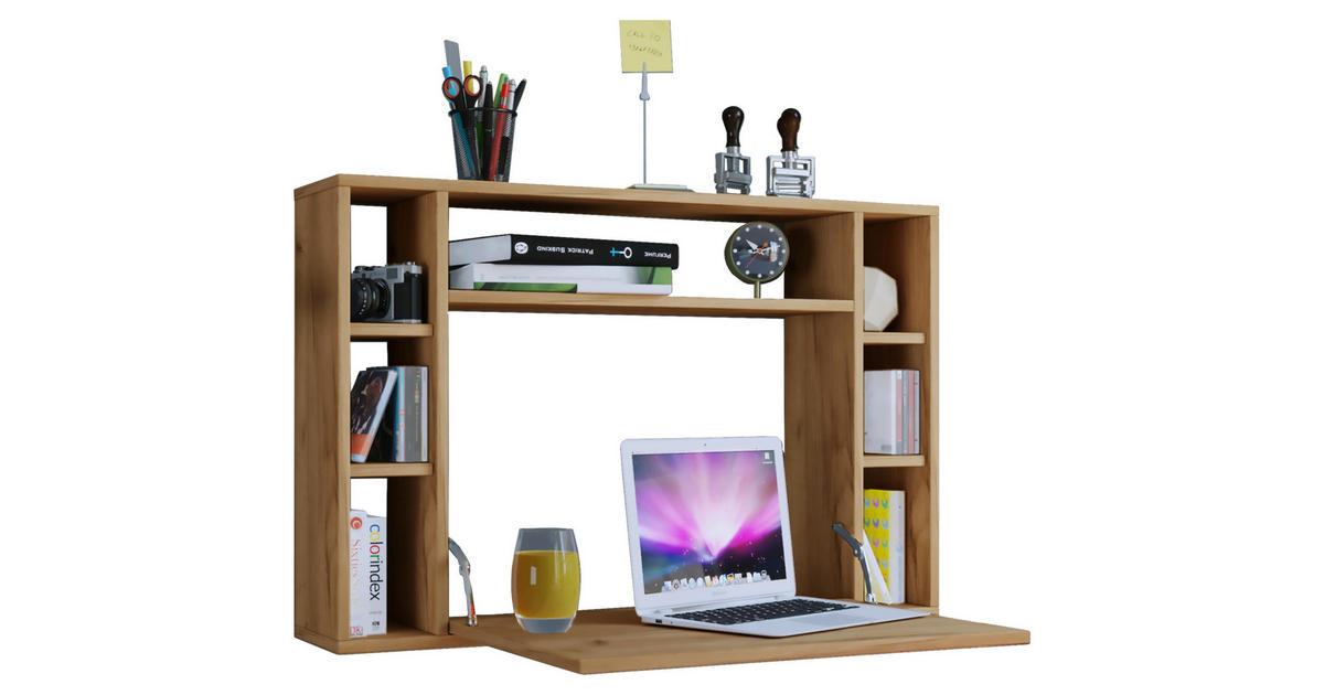 Computertisch Wandila Eiche Honig Nachbildung B/H/T: ca. 90x60x20 cm ...