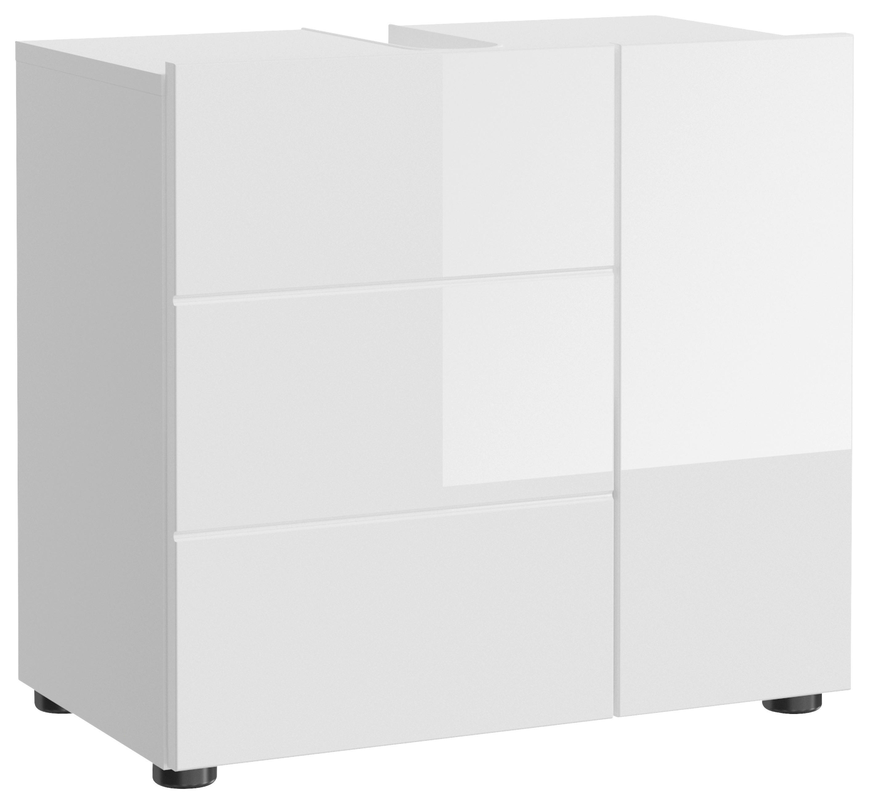 Waschbeckenunterschrank Vira weiß Hochglanz B/H/T: ca. 60x57x34 cm ...