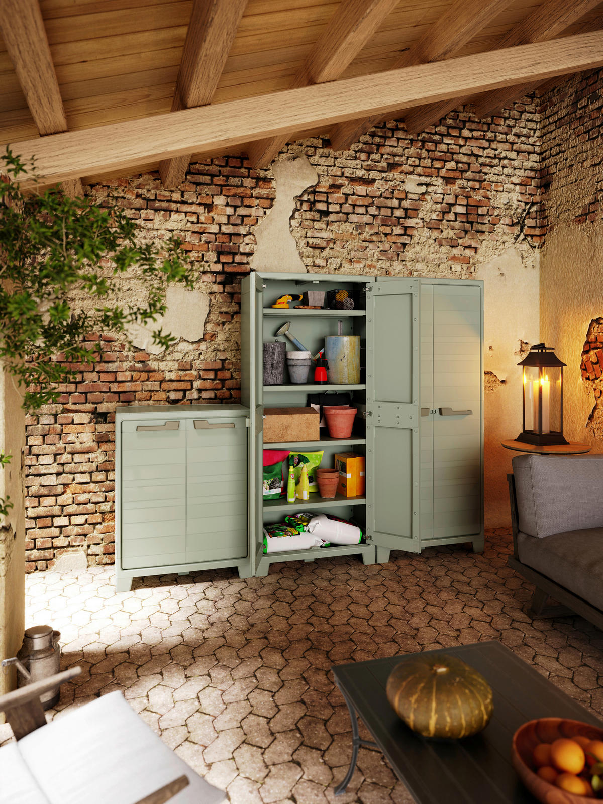 Keter Kunststoffschrank Planet Outdoor Jade Kunststoff B H T ca. 80x100x44 cm online bei POCO kaufen